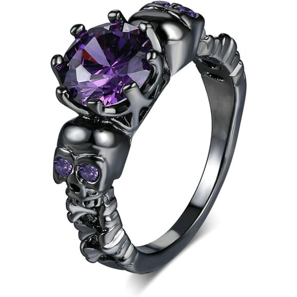 Jewelry | Gothic Statement Ring Copper Cubic Zirconia Adjustable Punk ...